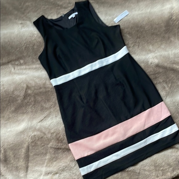 Studio One | Dresses | Studio One Black White And Pink Sheath Mini ...